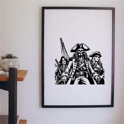 Skeleton Pirate Crew Svg Png Collection Sea Life Hand Drawn Clipart