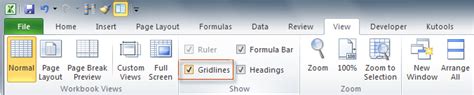 How To Quickly Show Hide Gridlines In Excel