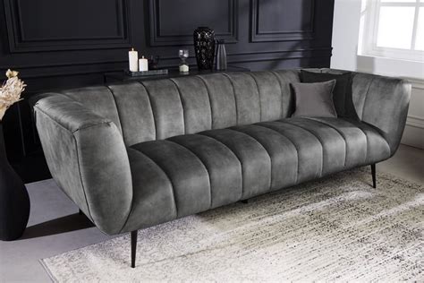 Riess Ambiente Sofa Noblesse 225cm Grau Schwarz Einzelartikel 1