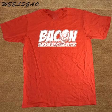 T Shirts Brand Clothes O Neck Short Sleeve Bacon Makes Everything