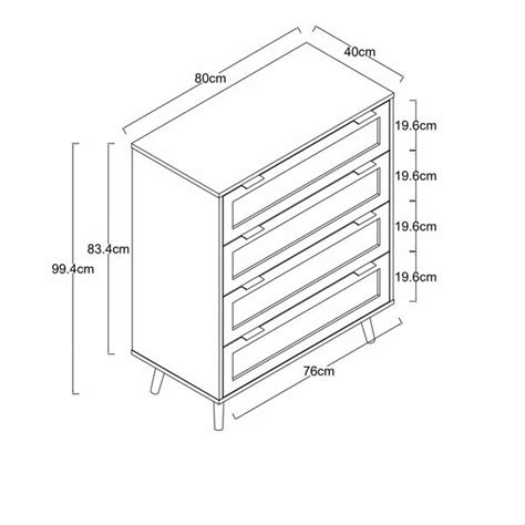 Decofurn Dewi 4 Drawer Chest Decofurn Furniture