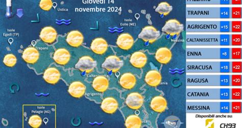 Previsioni Per Giovedì 14 Novembre 2024 Centro Meteorologico Siciliano