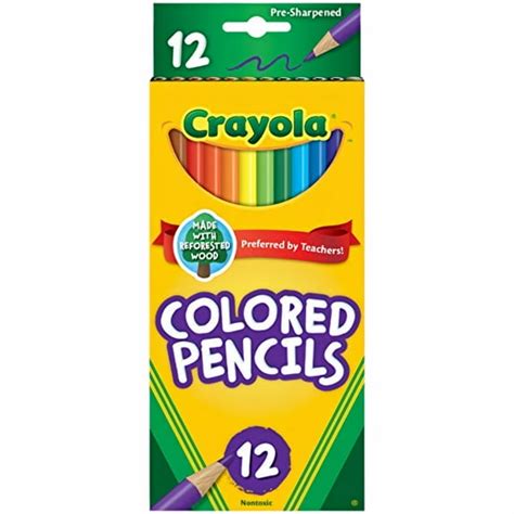 Crayola Full Length Colored Pencils Pre Sharpened Non Toxic 12 Vivid