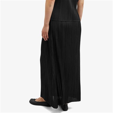 Pleats Please Issey Miyake Womens Pleats Midi Skirt In Black Pleats