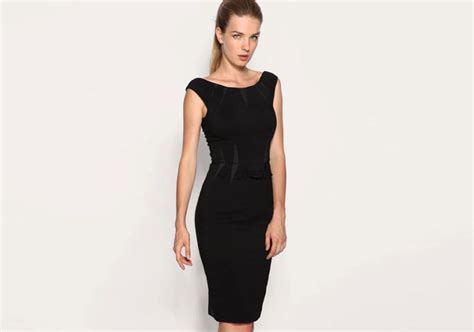 Tailored Womens Black Faux Wrap Dress Michael Tailors