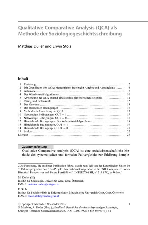PDF Qualitative Comparative Analysis QCA Als Methode Der