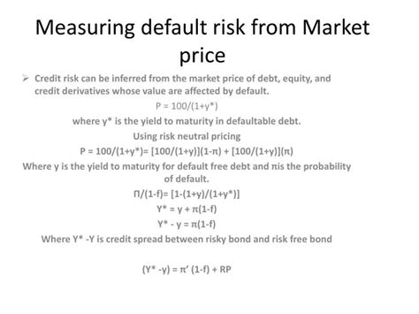 Ppt Measuring Default Risk From Market Price Powerpoint Presentation