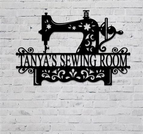Custom Sewing Machine Metal Sign Personalized Quilting Seamstress