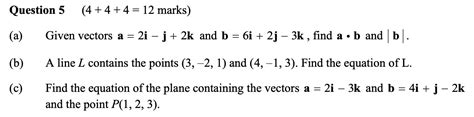 solved question 5 4 4 4 12 marks a given vectors