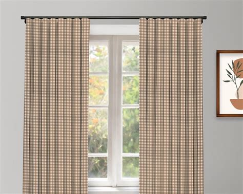 Gingham Check Curtains Bedroom Curtains Blackout Curtains Living