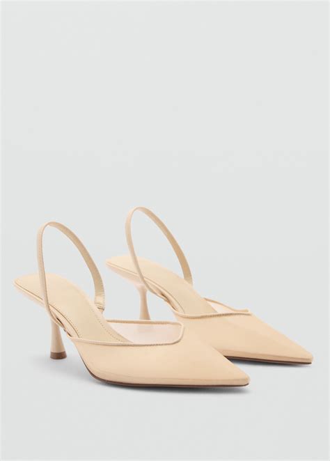 Mesh Shoe With Heel Women Mango Usa