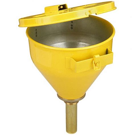 Justrite Self Closing Yellow Yellow Self Closing Funnel 3uaj6
