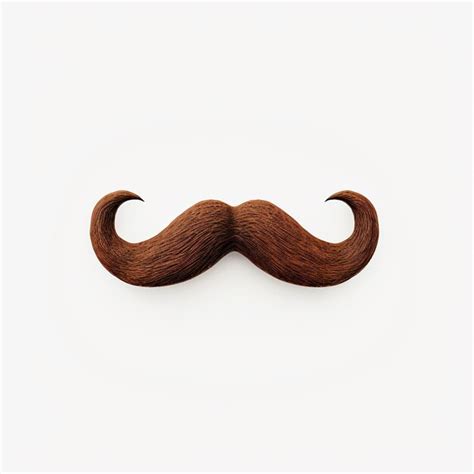 Premium Ai Image Brown Mustache Isolated On White Background