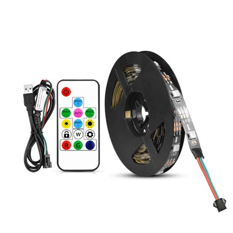 DIY Dream Color WS2812 LED Strip Light USB DC5V LED Lamp Neon Rope Tape Individually Addressable