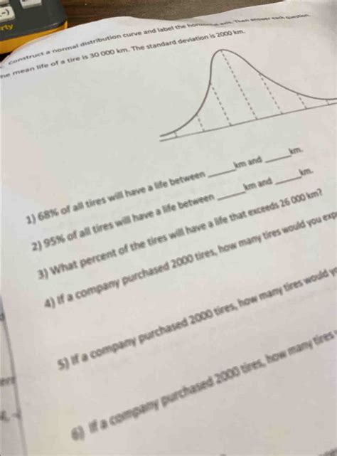 rty construct a normal distribution curve and label the horiong axd