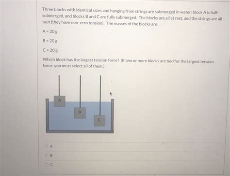 Solved Three Blocks With Identical Sizes And Hanging From Chegg Com