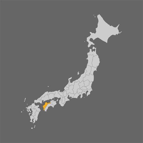 Premium Vector Ehime Prefecture Highlighted On The Map Of Japan