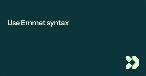 Use Emmet Syntax Docs