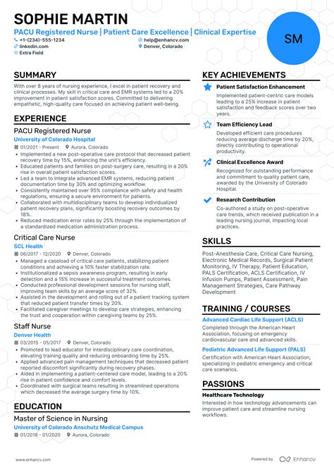 16 Pacu Nurse Resume Examples And Guide For 2025