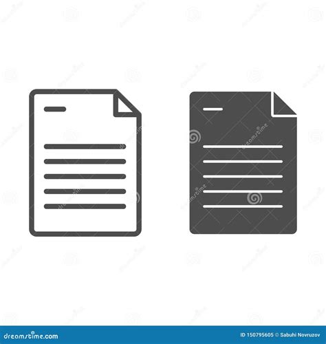 Paper Sheet Line And Glyph Icon Document Vector Illustration Isolated