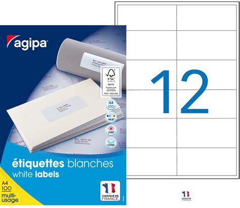 Etiquettes Blanches Permanentes 97 0x42 4 0 Mm 100 Feuilles APLI