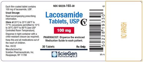 Lacosamide Fda Prescribing Information Side Effects And Uses
