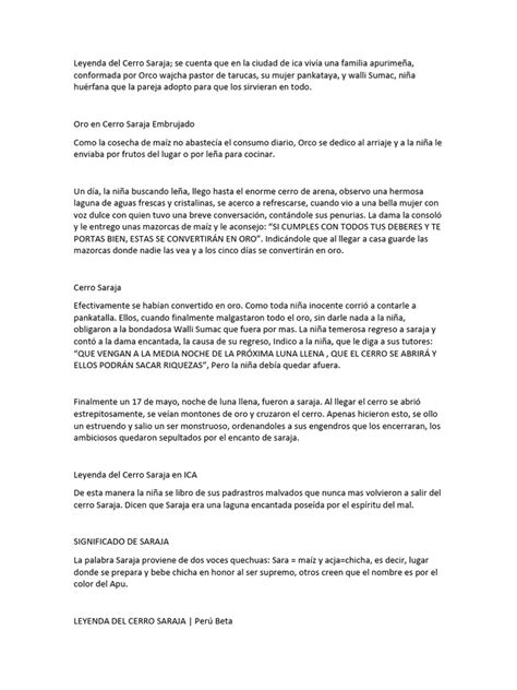 Leyenda Del Cerro Saraja Pdf