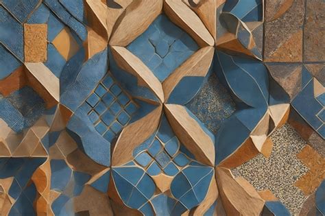 Premium Ai Image A Mosaic Of Interlocking Shapes And Textures Generated By Ai