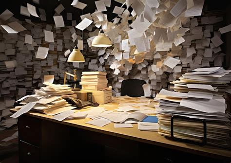 Premium Ai Image A Timelapse Shot Of A Clerks Desk With Papers