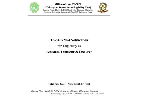 TS SET Notification 2024 Out Online Form Fees Eligibility Pattern Sarkari Result Sarkari