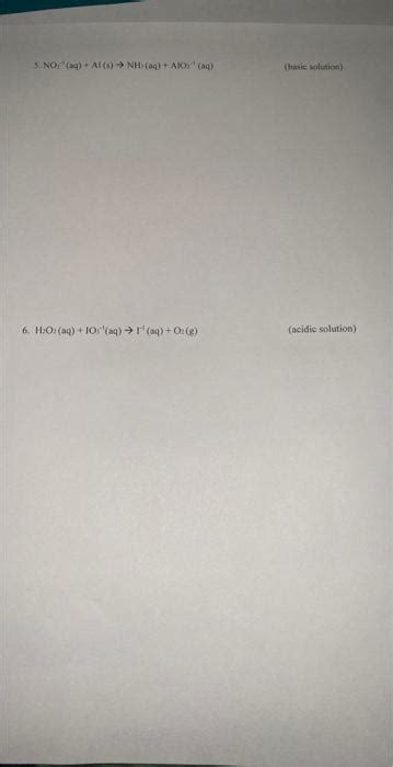 Solved Balancing Redox Reactions Assignment Name Chegg