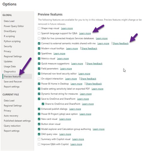power bi public preview features
