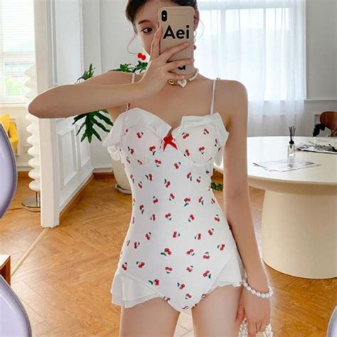 ชุดว่ายน้ำหญิง ชุดว่ายน้ำ Women One Piece Swimsuit Push Up Vintage