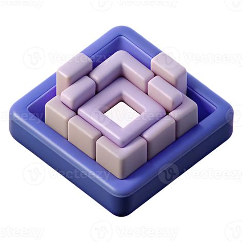 Unforgettable Contemporary Geometric Pattern Of Nested Squares Minimal Flat Color With