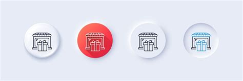 ギフトショップのラインアイコンお土産市場の看板線アイコンベクトル 3dのベクターアート素材や画像を多数ご用意 3d お土産