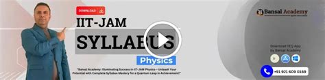 Best Iit Jam Physics Syllabus No 1 By Bansal Academy