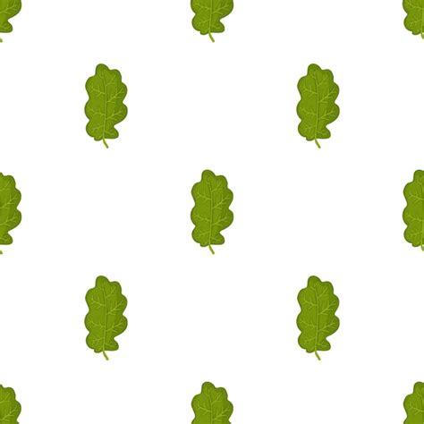 Premium Vector Green Oak Leaf Pattern Seamless Background Texture