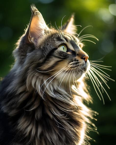Closeup Of A Majestic Cat In Natural Light Premium Ai Generated Image