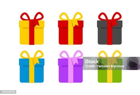축하 컨셉을 위한 다채로운 선물 세트 미니멀리스트 그래픽 선물 상자 흰색 배경에 벡터 그림입니다 공휴일에 대한 스톡 벡터 아트 및 기타 이미지 Istock