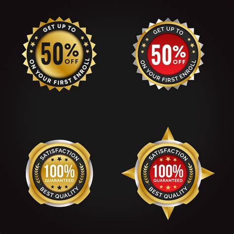 Premium Vector Golden Badge And Sticker Collection