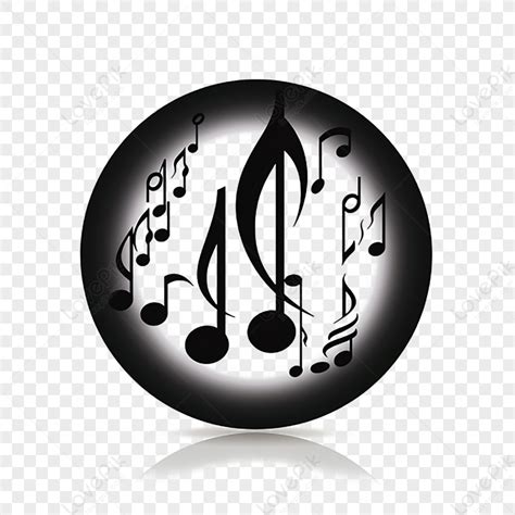 음악 노트 검은 원황금카통 음표노래 Png 일러스트 무료 다운로드 Lovepik