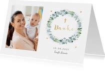 Einladung Zur Taufe Botanischer Blumenkranz Send A Smile