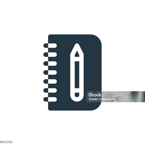 스케치북 아이콘입니다 웹 사이트 디자인 및 모바일 앱 개발 인쇄를위한 글리프 스케치북 아이콘 흰색 배경에 격리 된 그래픽 디자인