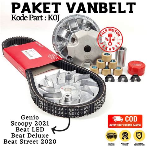Paket Vanbelt Komplit Genio Beat Deluxe Scoopy Led Rumah Roller Honda Genio Kode K J