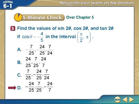 Lesson 6 1 Multivariable Linear Systems And Row