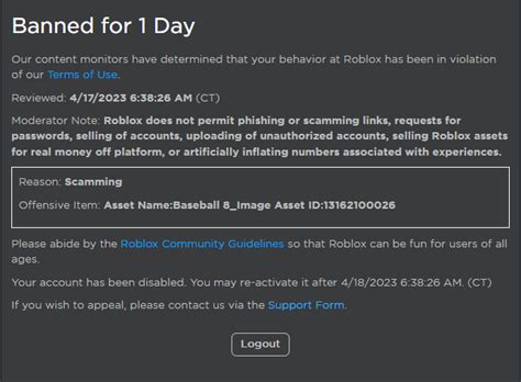 Account Ban For Moderated Content Platform Usage Support Developer