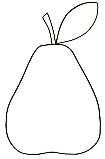 Pear outline to color lge 13 cm | Blank document, Online painting and ...