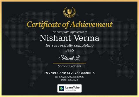 Nishant Verma On Linkedin Certificate Saas Learntube
