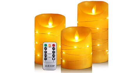 Flameless Led Candles With Embedded String Lights 3 Piece Just 22