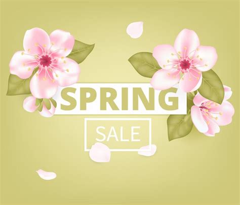 Plantilla De Banner De Venta De Primavera De Vector Con Flor De Flores
